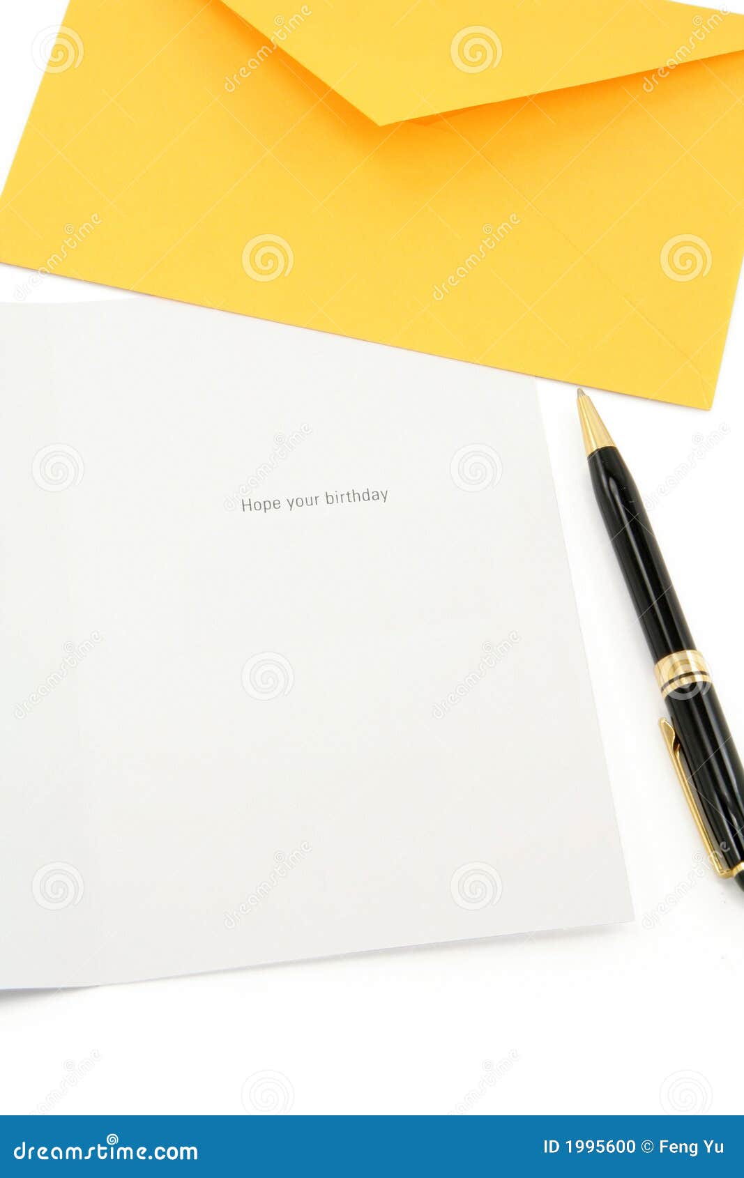 Greeting Card and Yellow Envelope Stock Photo - Image of envelop, memo ...