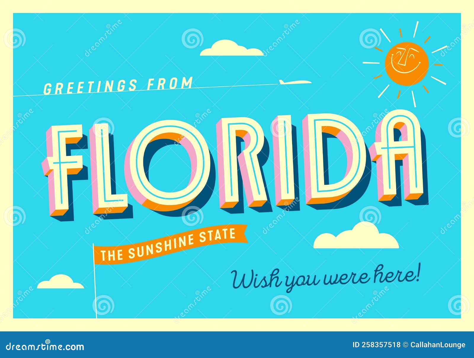 Greetings from Florida, USA - the Sunshine State - Touristic Postcard ...