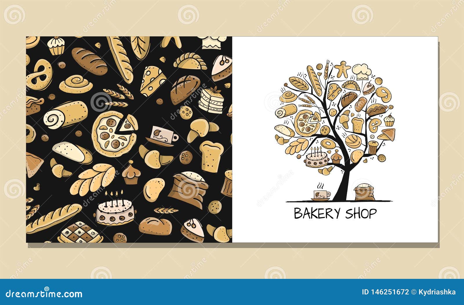 Greeting Cards, Design Idea for Bakery Company Stock Vector ...