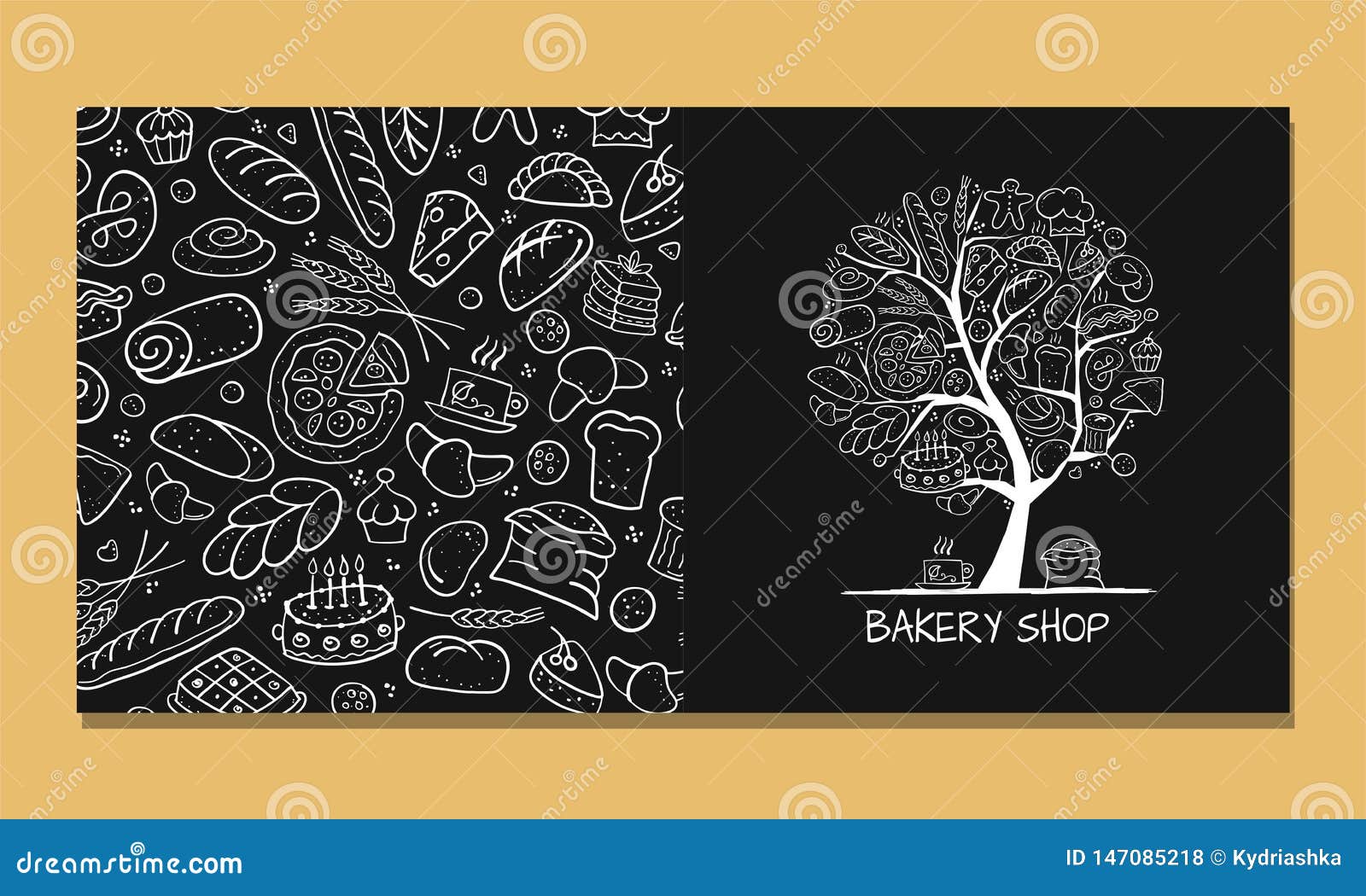 Greeting Cards, Design Idea for Bakery Company Stock Vector ...