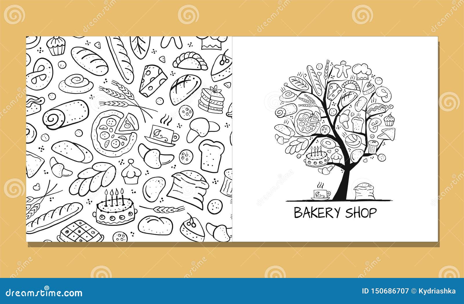 Greeting Cards, Design Idea for Bakery Company Stock Vector ...