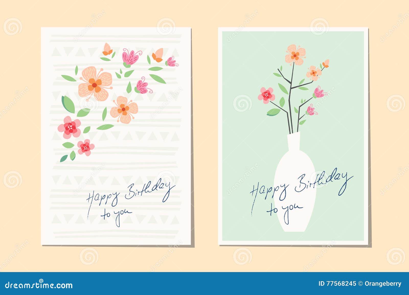 Greeting cards design stock vector. Illustration of flowers - 77568245