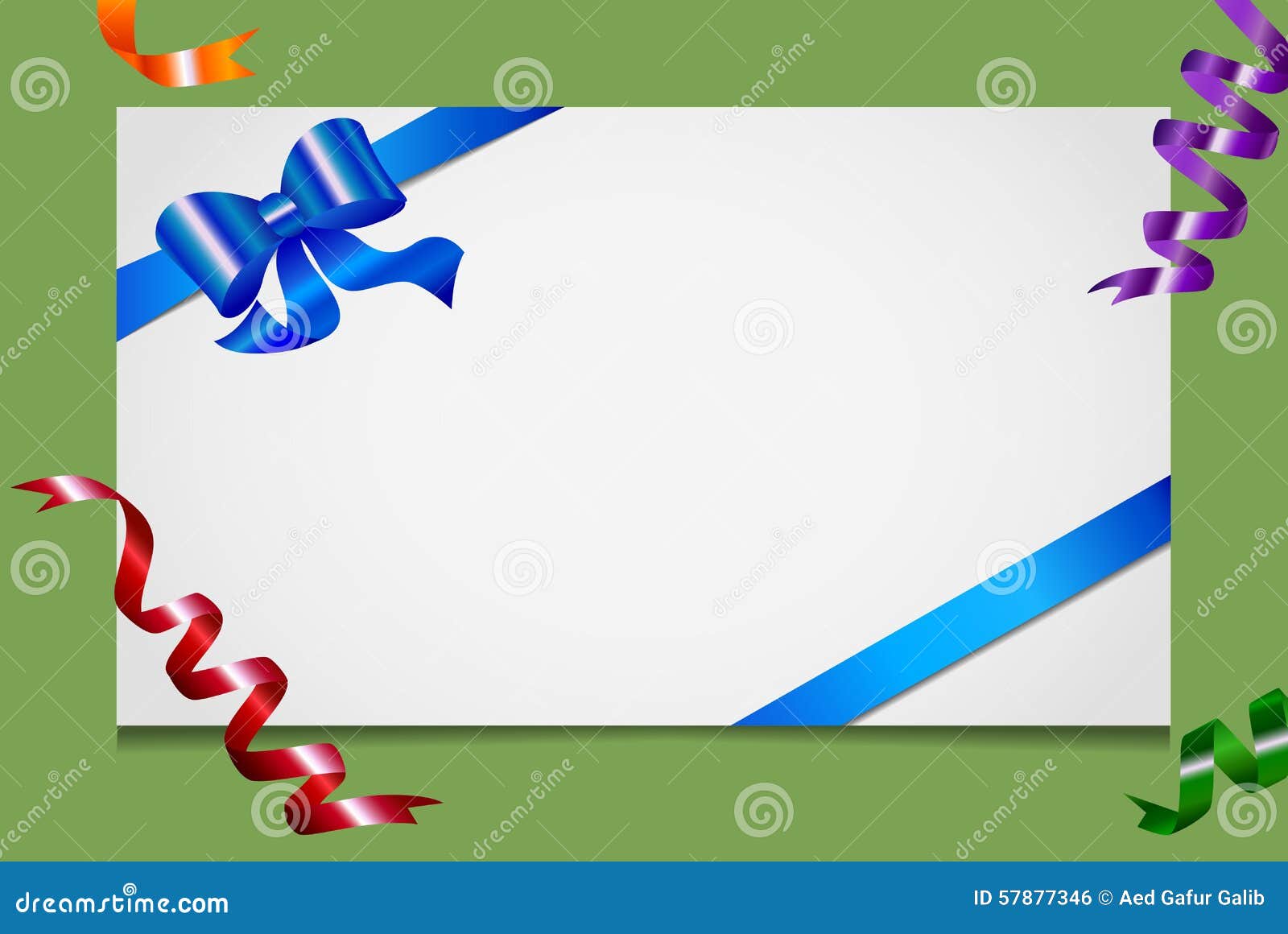Greeting Cards with Ribbons Stock Vector - Illustration of blue, letter ...