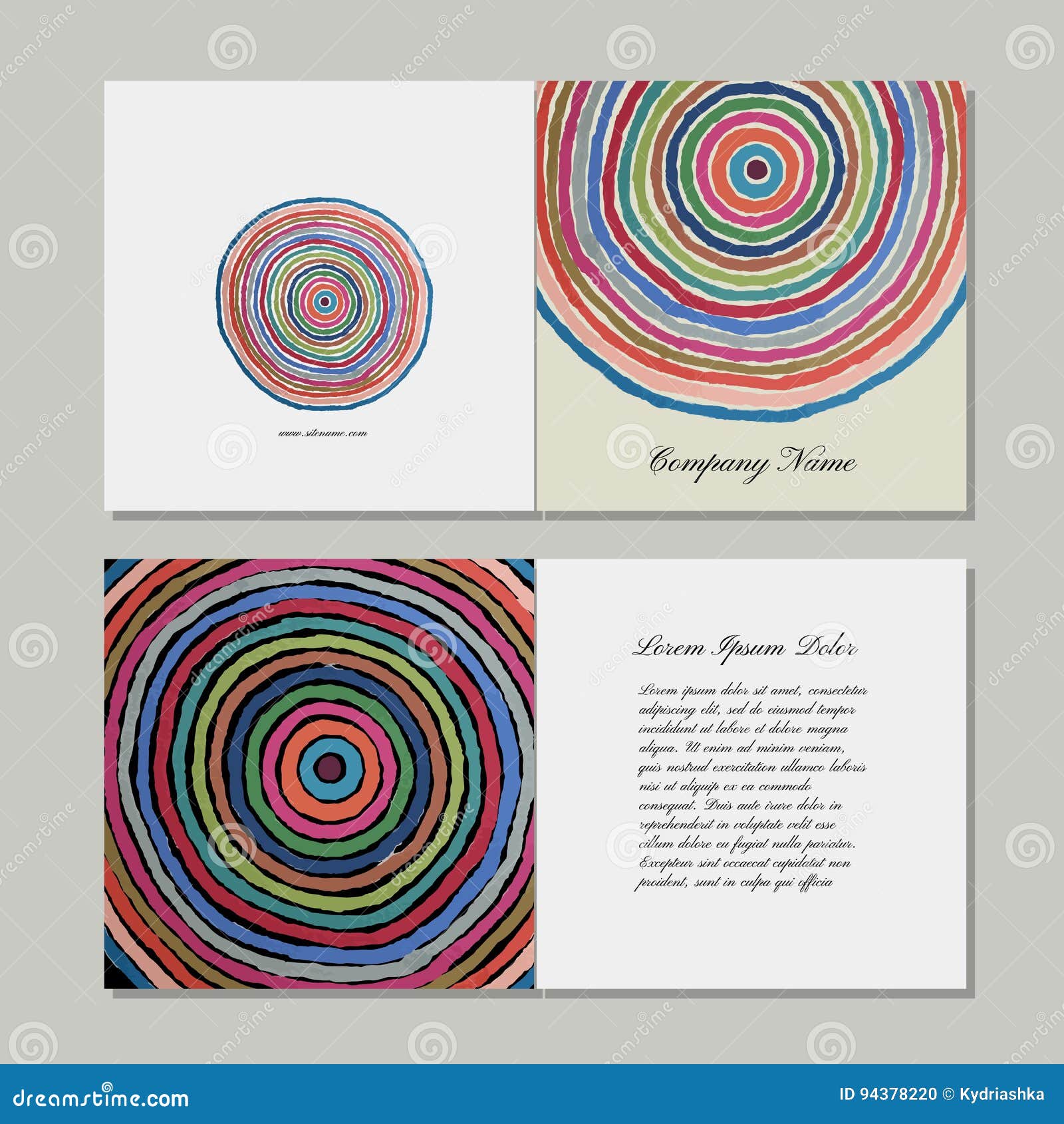 Greeting Cards Set, Abstract Circles Design Stock Vector - Illustration ...