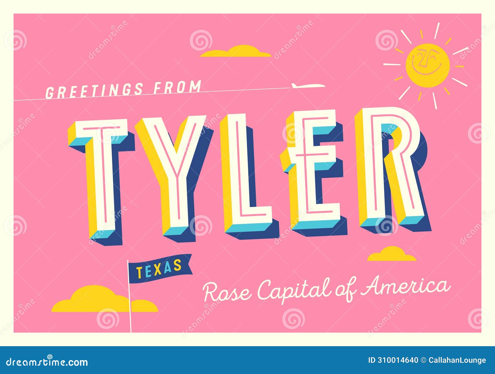 Tyler, Texas - Cityscape With White Abstract Line Corner Curve Modern ...