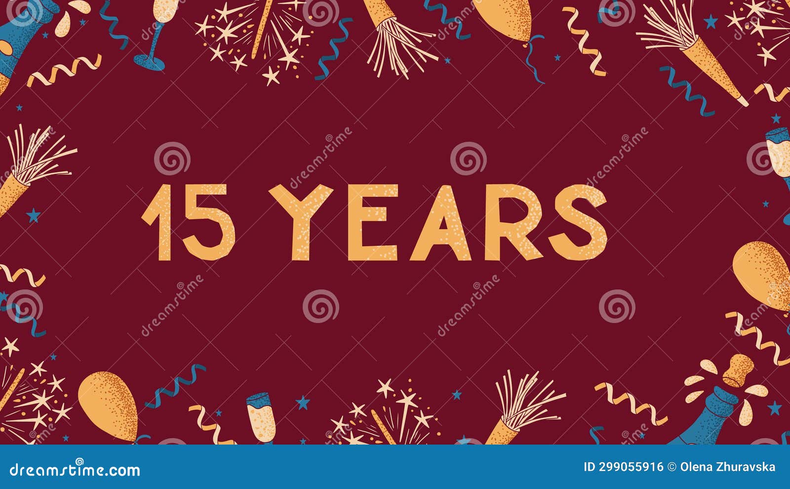 Greeting Celebrating Banner with Text 15 Year Stock Illustration ...