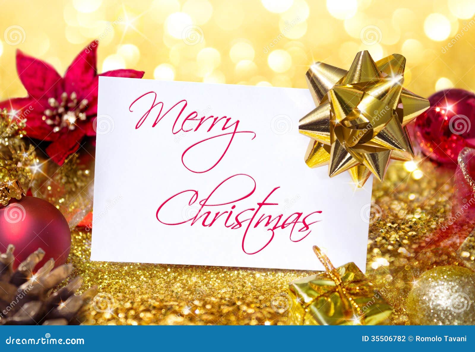 Greeting Christmas with Glitter Stock Photo - Image of decoration ...