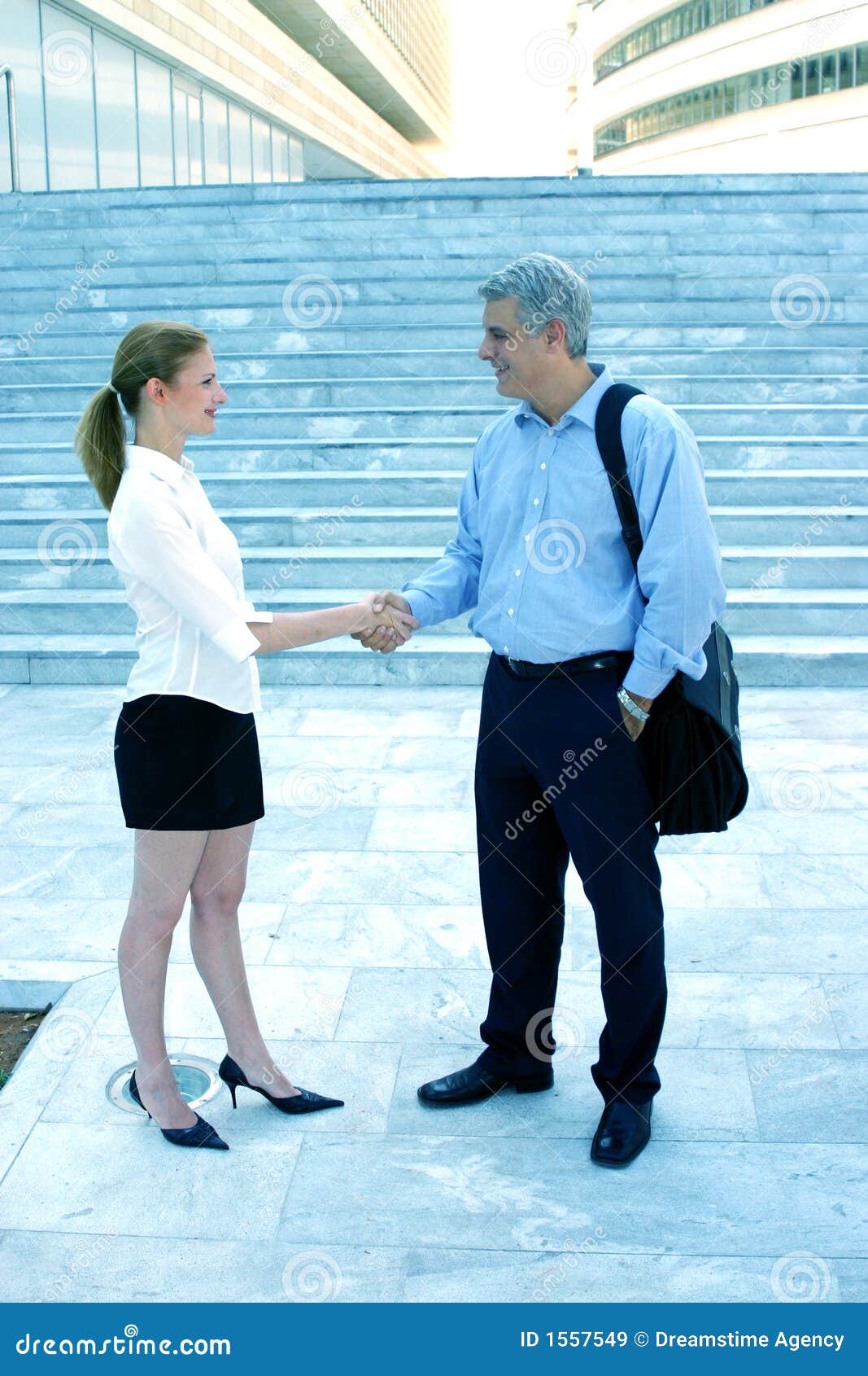 Greeting colleagues. stock image. Image of compound, caucasian - 1557549