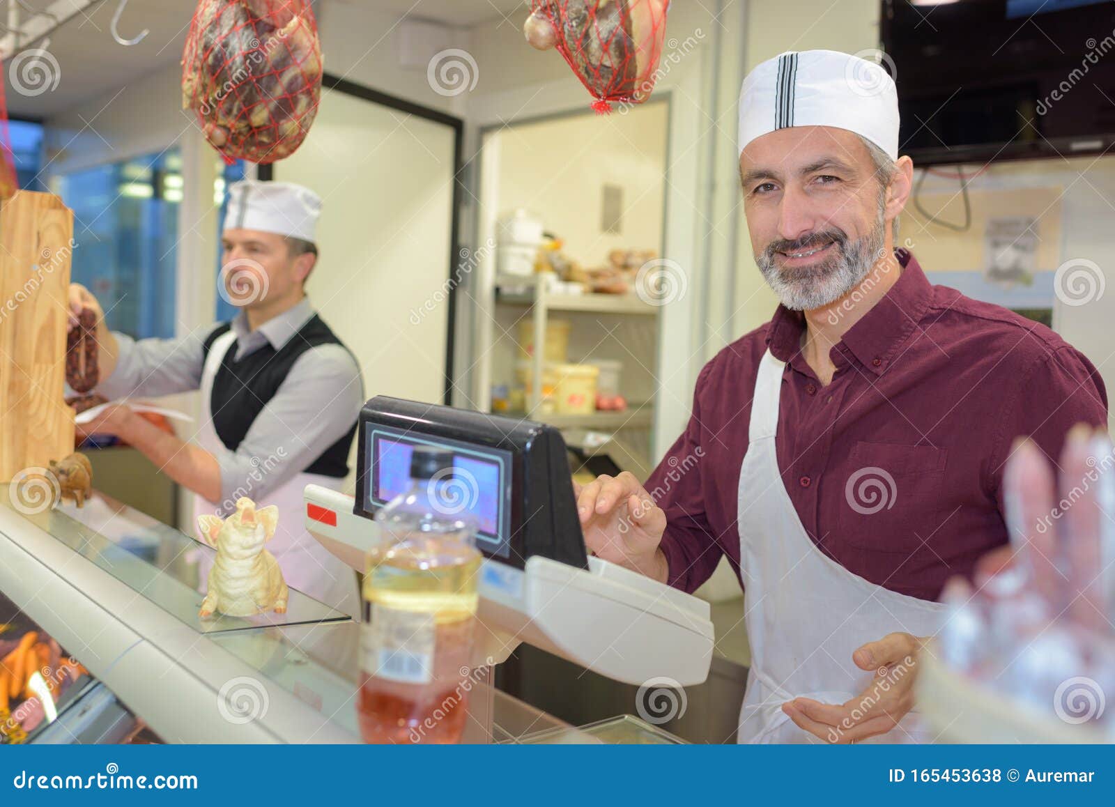 He greeting customer stock photo. Image of cashier, vocational - 165453638