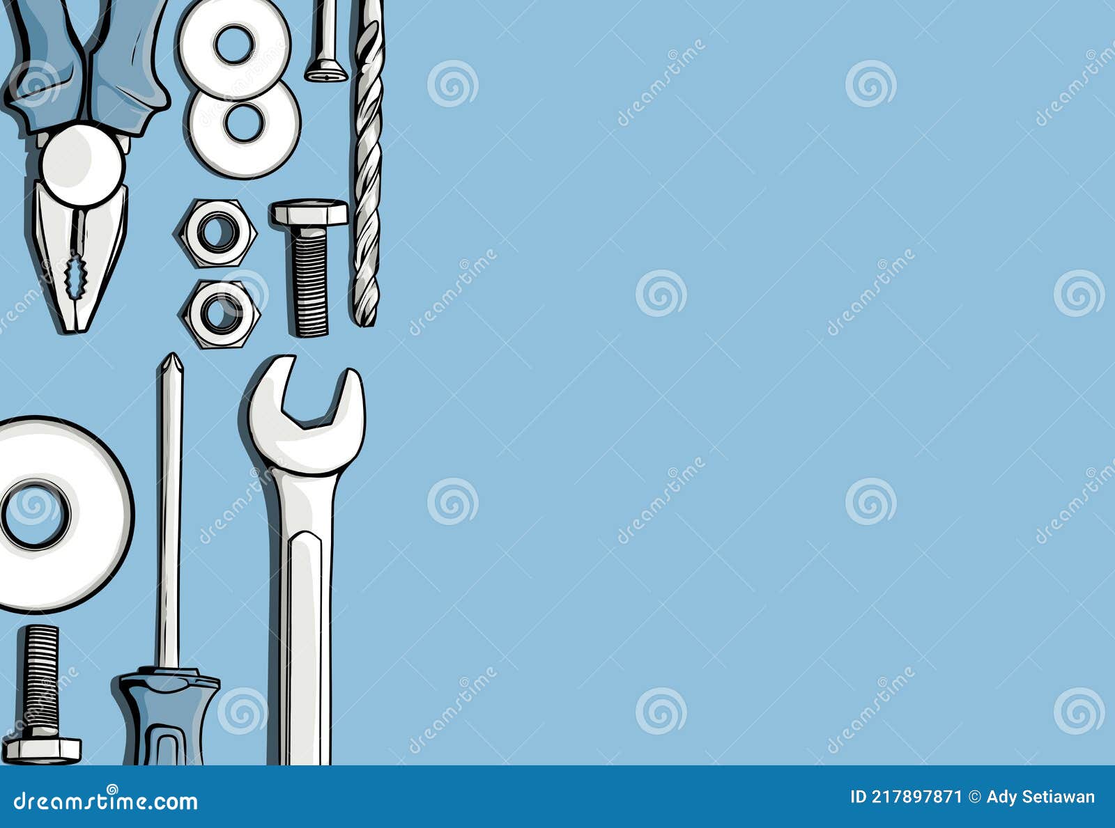 Mechanic Tools Design for Greeting Stock Image - Illustration of ...