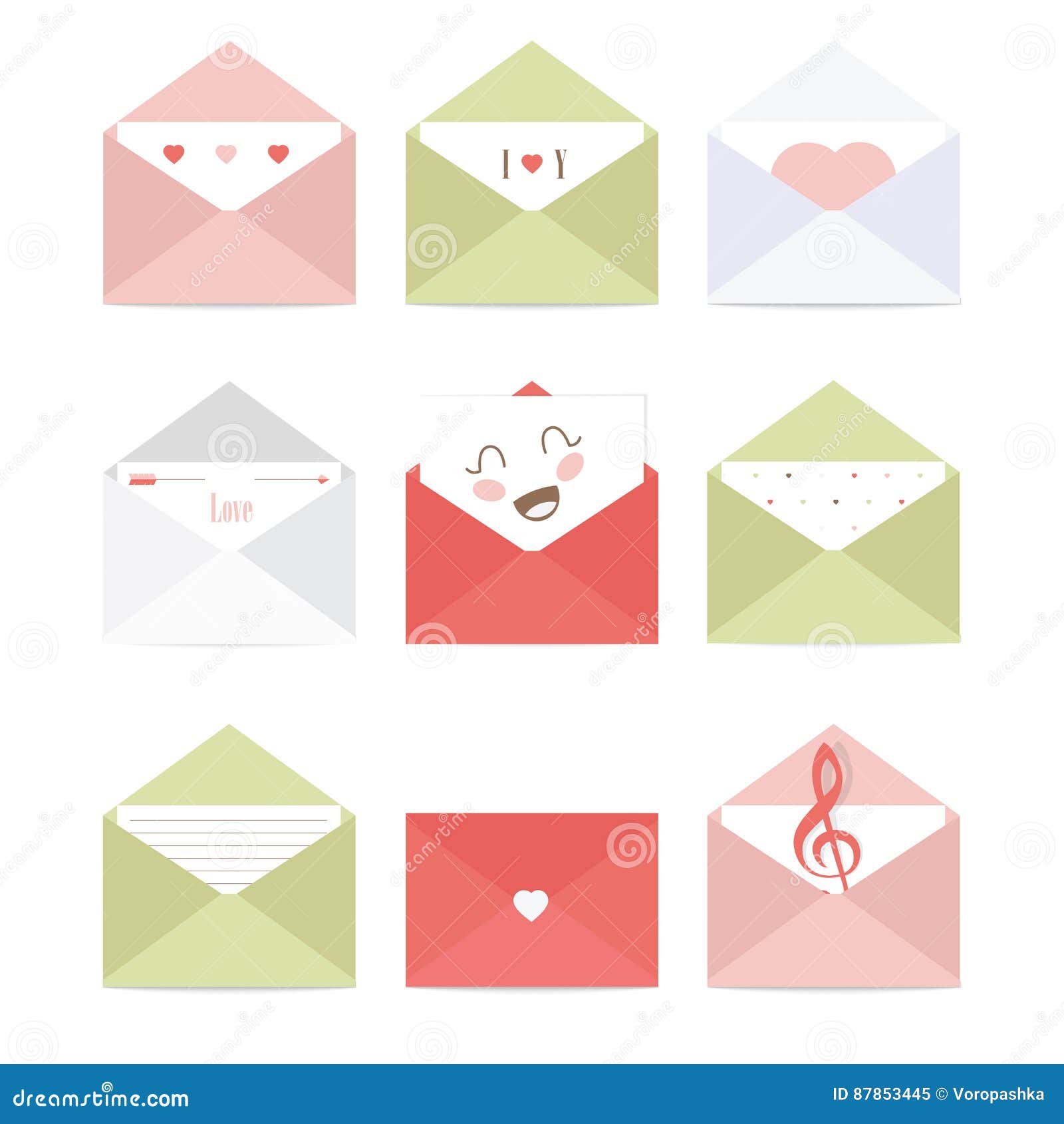 Greeting envelopes stock vector. Illustration of card - 87853445