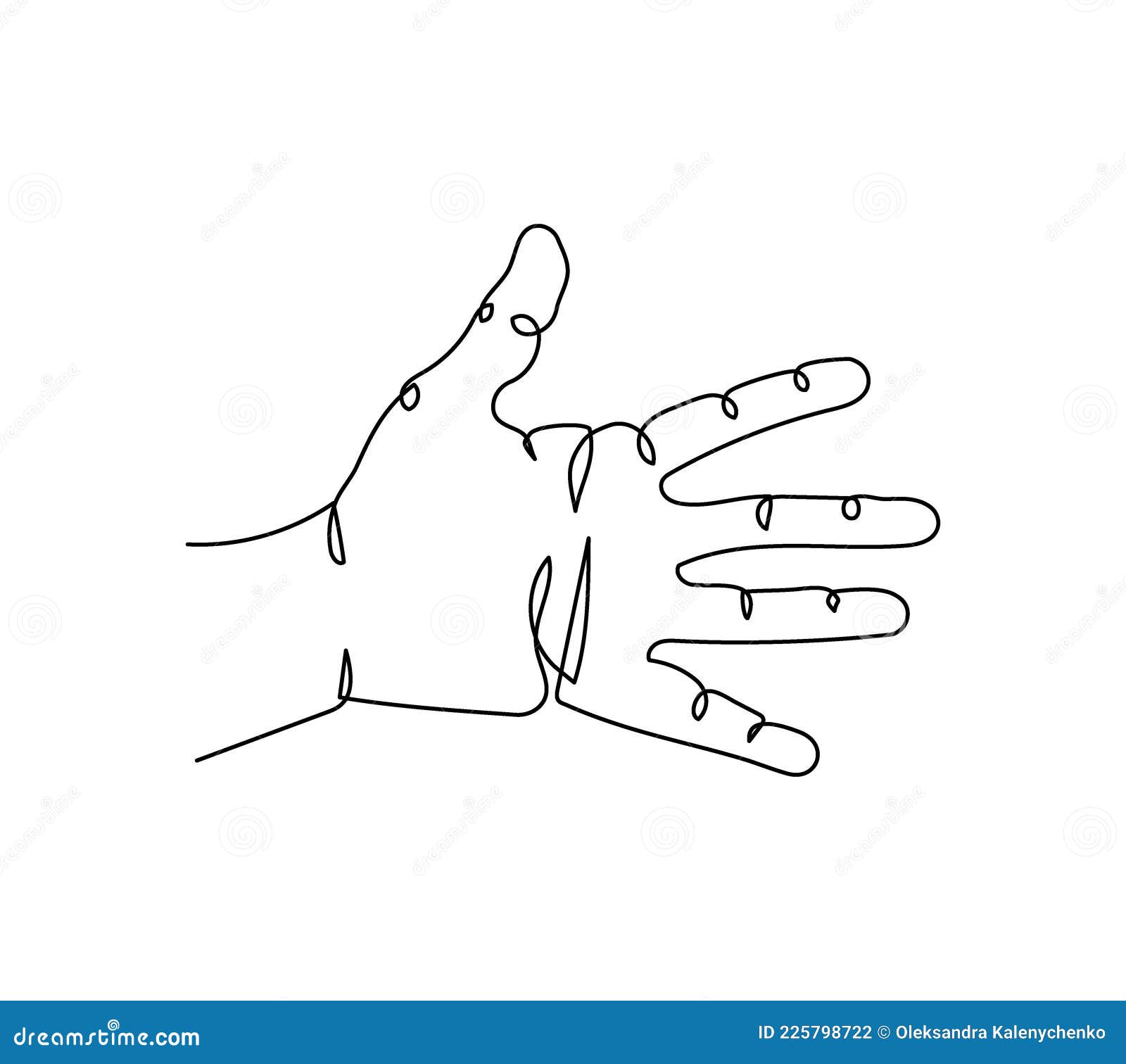 Greeting Gesture One Line Art. Continuous Line Drawing of Gesture, Palm ...