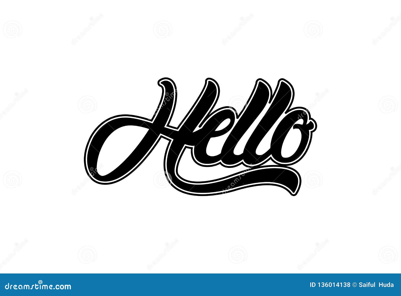 Greeting Hello Vector Black Design Stock Vector - Illustration of ...