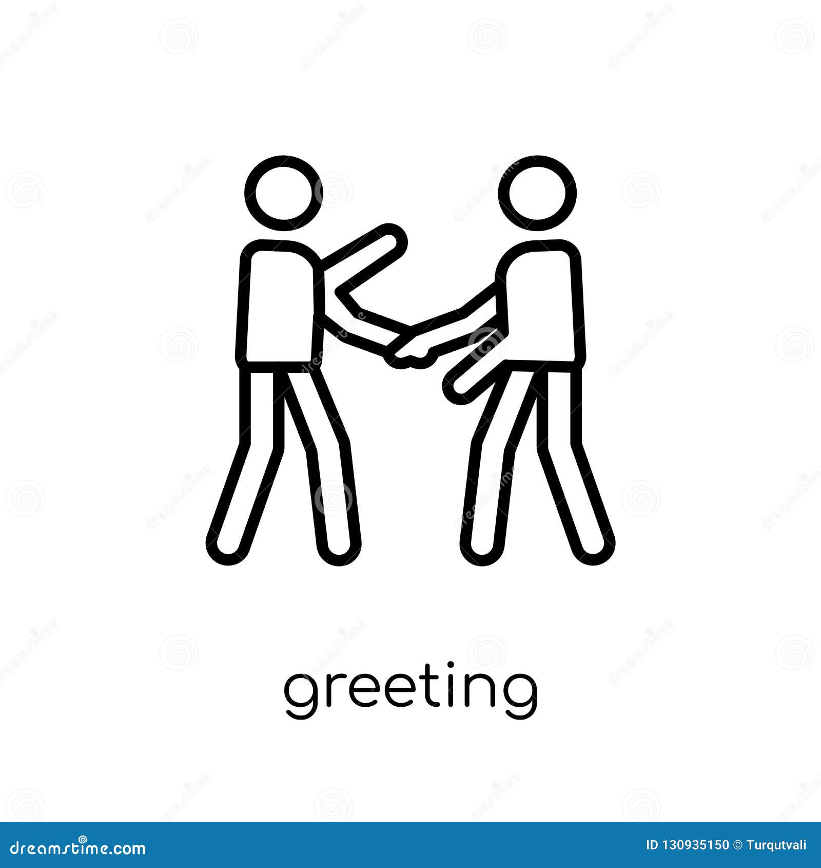 Greeting Icon. Trendy Modern Flat Linear Vector Greeting Icon on Stock ...