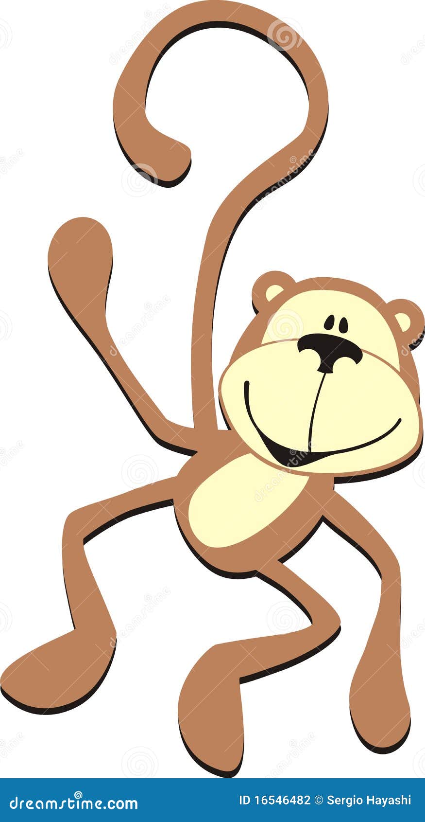 Greeting monkey stock vector. Illustration of child, caricature - 16546482