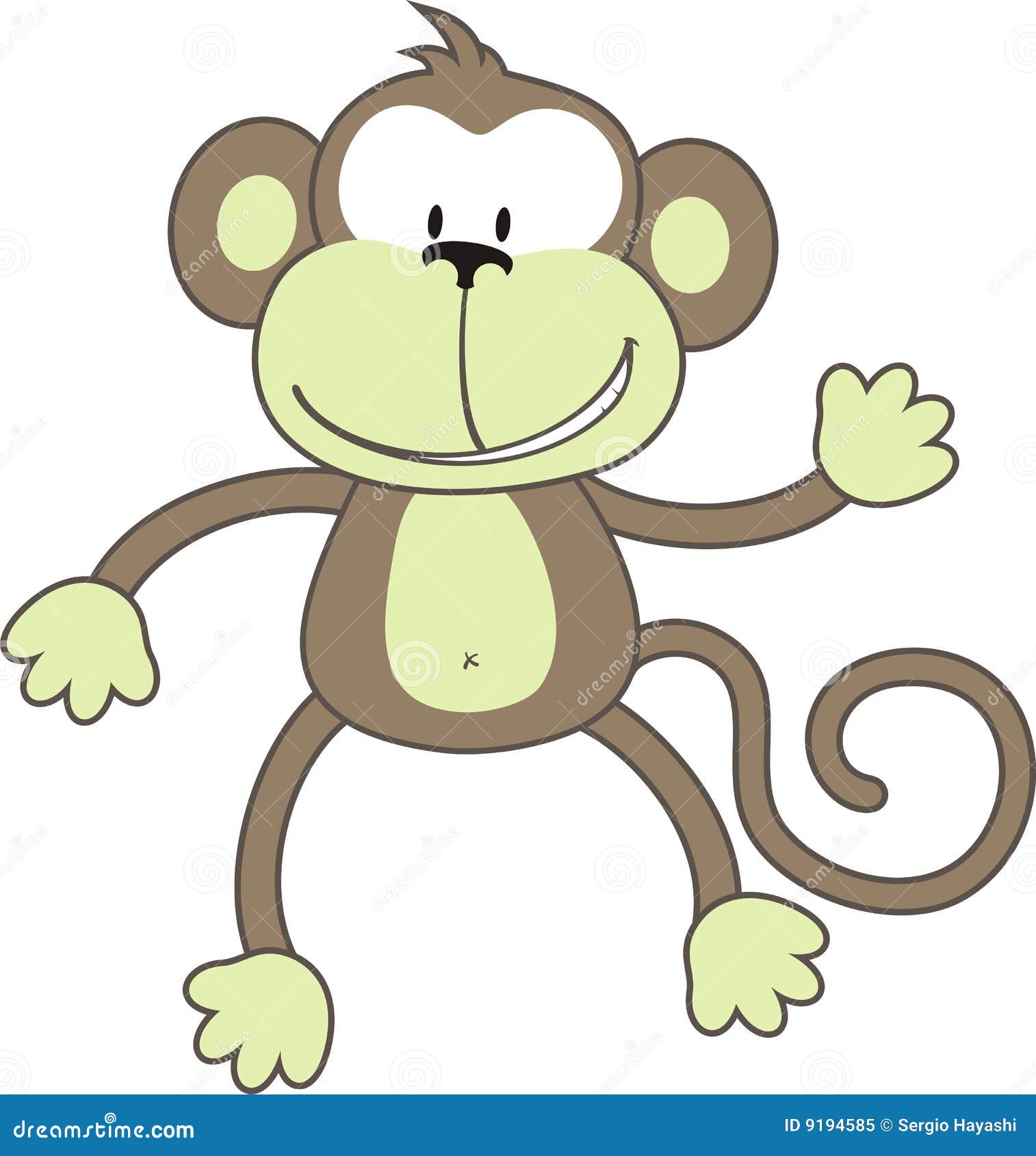 Greeting monkey stock vector. Illustration of isolated - 9194585