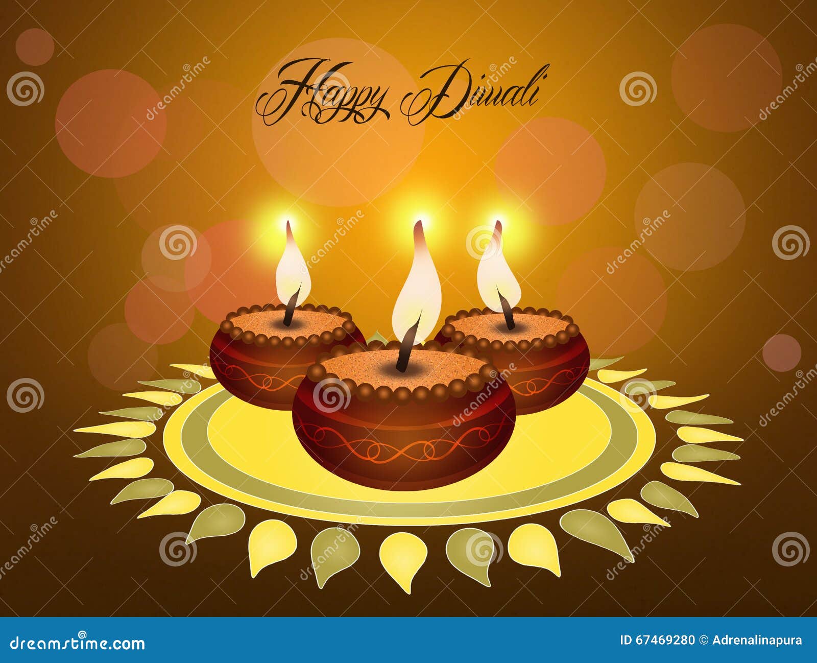 Greeting Postcard of Diwali Stock Illustration - Illustration of ...