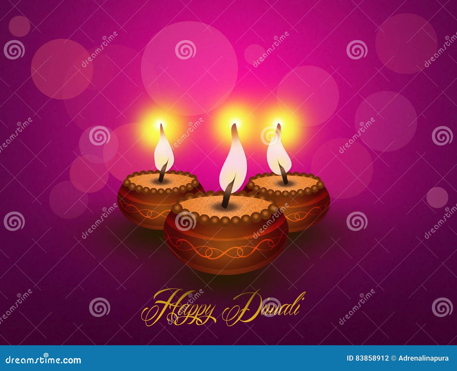Greeting Postcard of Diwali Stock Illustration - Illustration of lights ...
