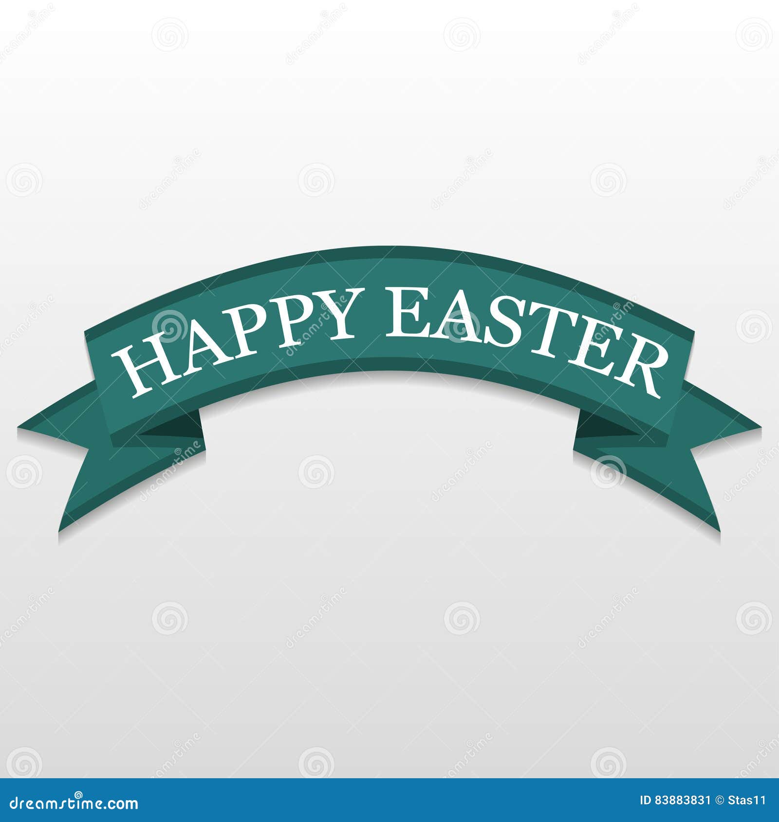 Greeting Ribbon with Text Easter. Vector Illustration Stock Vector ...