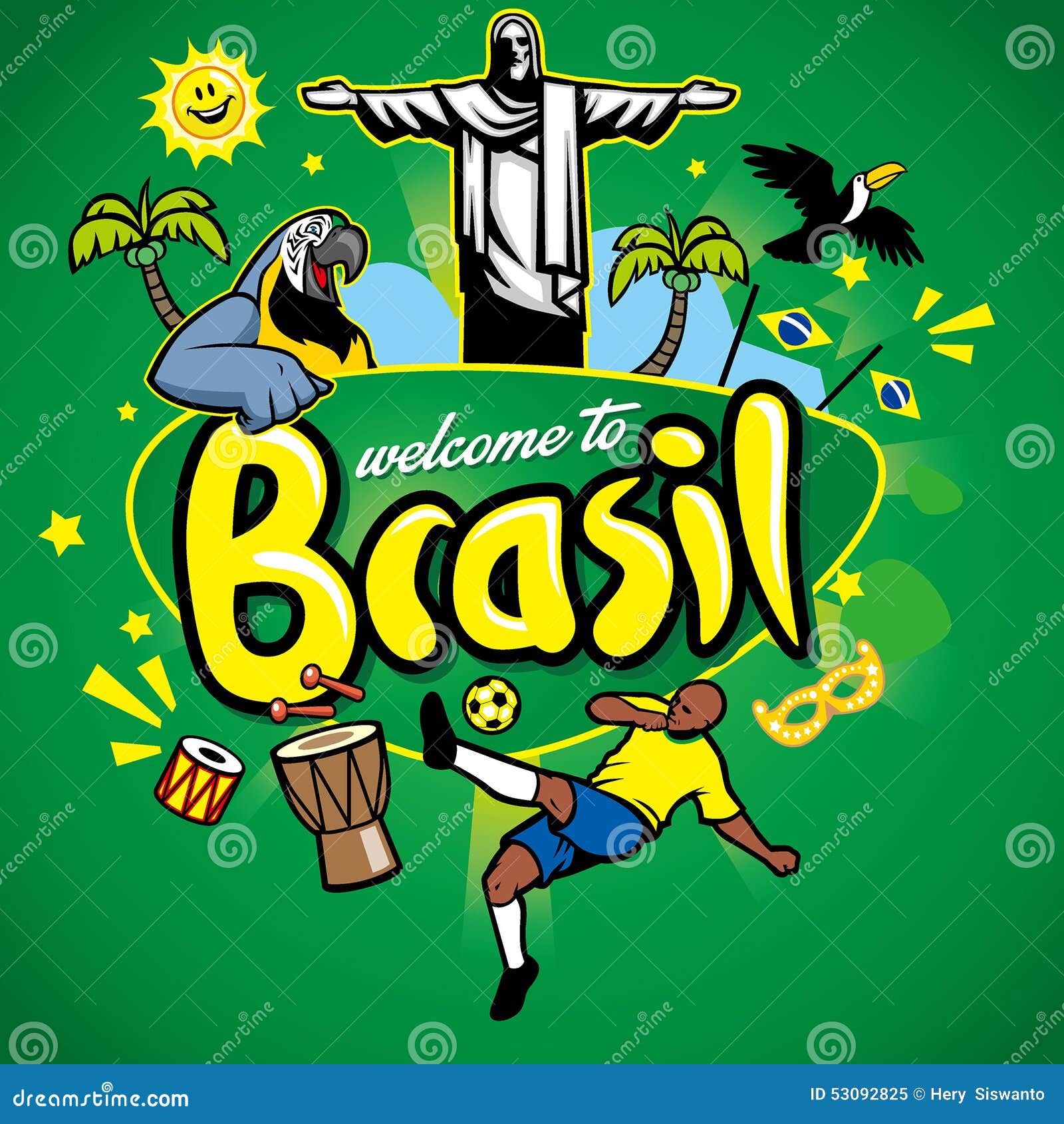 Greeting Series Welcome To Brasil Stock Illustration - Illustration of ...