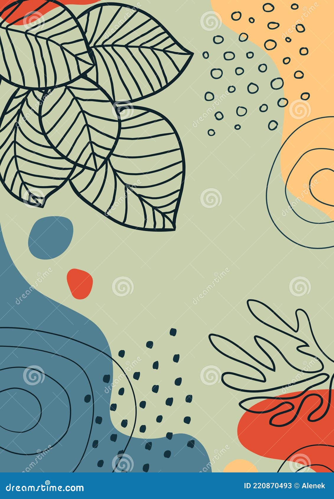 Botanical Art. Abstract Organic Vector Shapes, Leaves, Branch, Plants ...