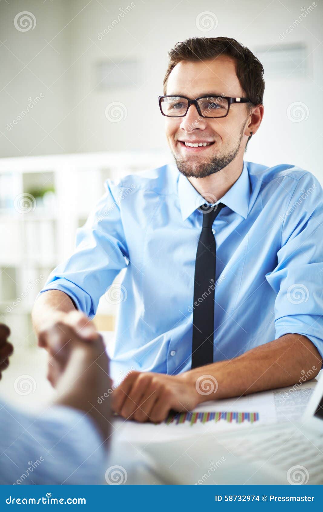 Greeting stock photo. Image of businessman, gesturing - 58732974