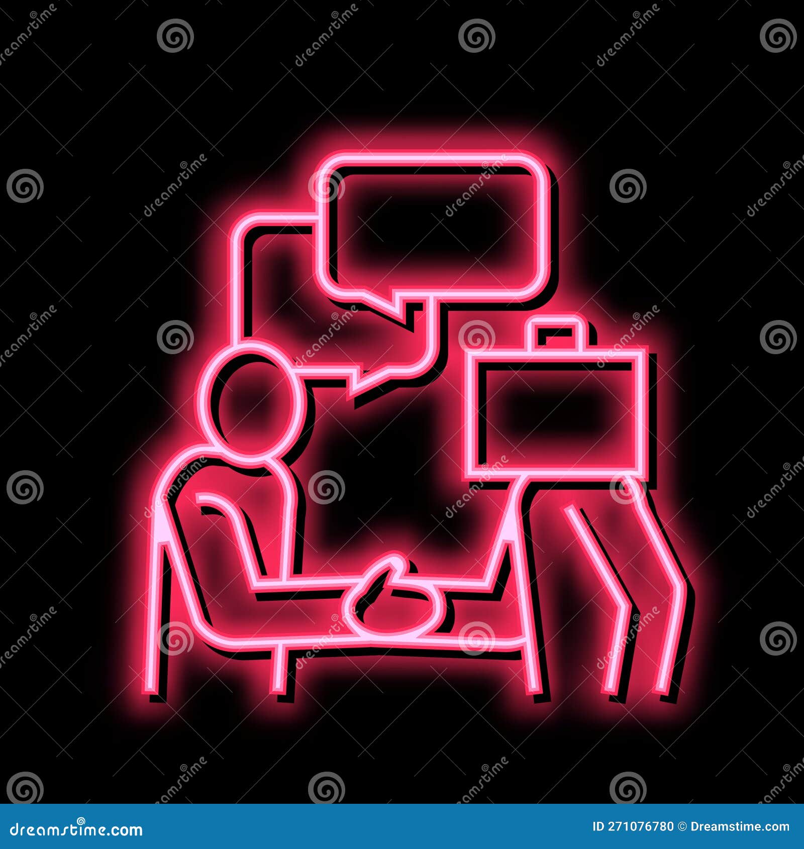 Greeting and Speaking with Partner Neon Glow Icon Illustration Stock ...