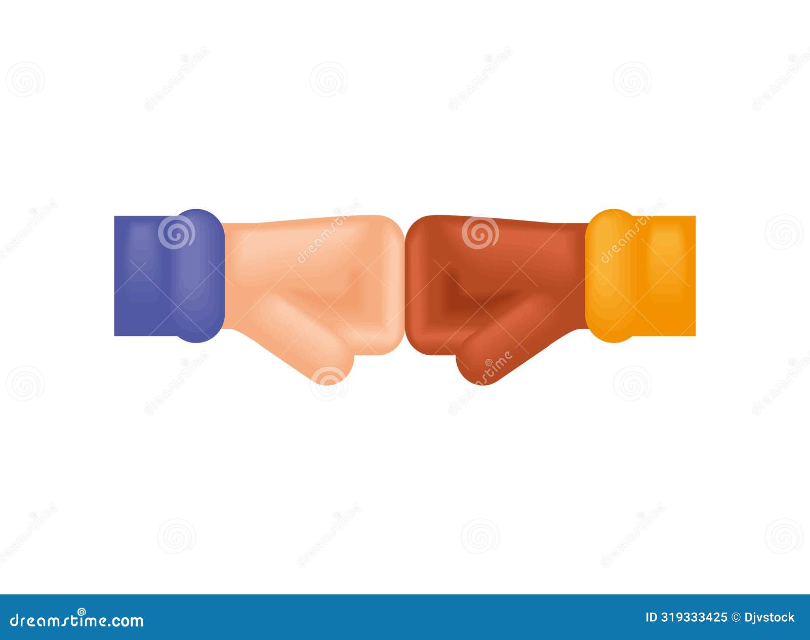 Greeting two fist hands stock vector. Illustration of vector - 319333425