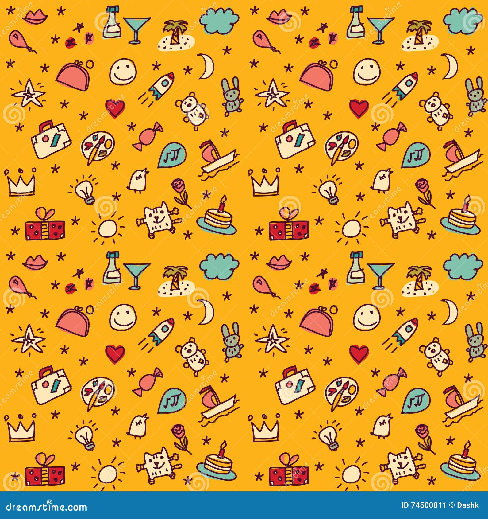 Greeting Wishes Icons Seamless Color Pattern. Stock Vector ...