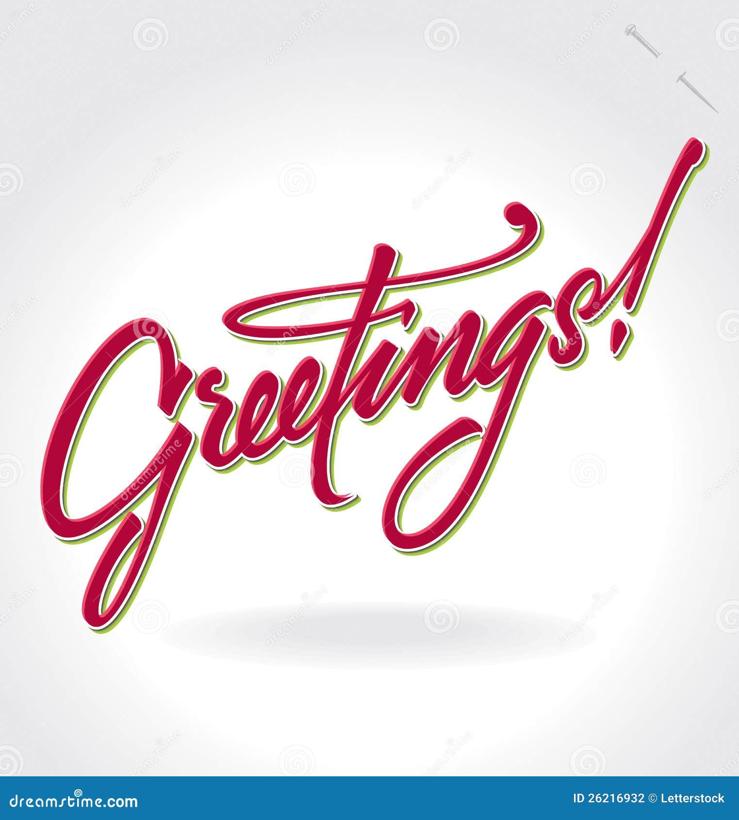 Greetings Hand Lettering (vector) Stock Vector - Illustration of card ...