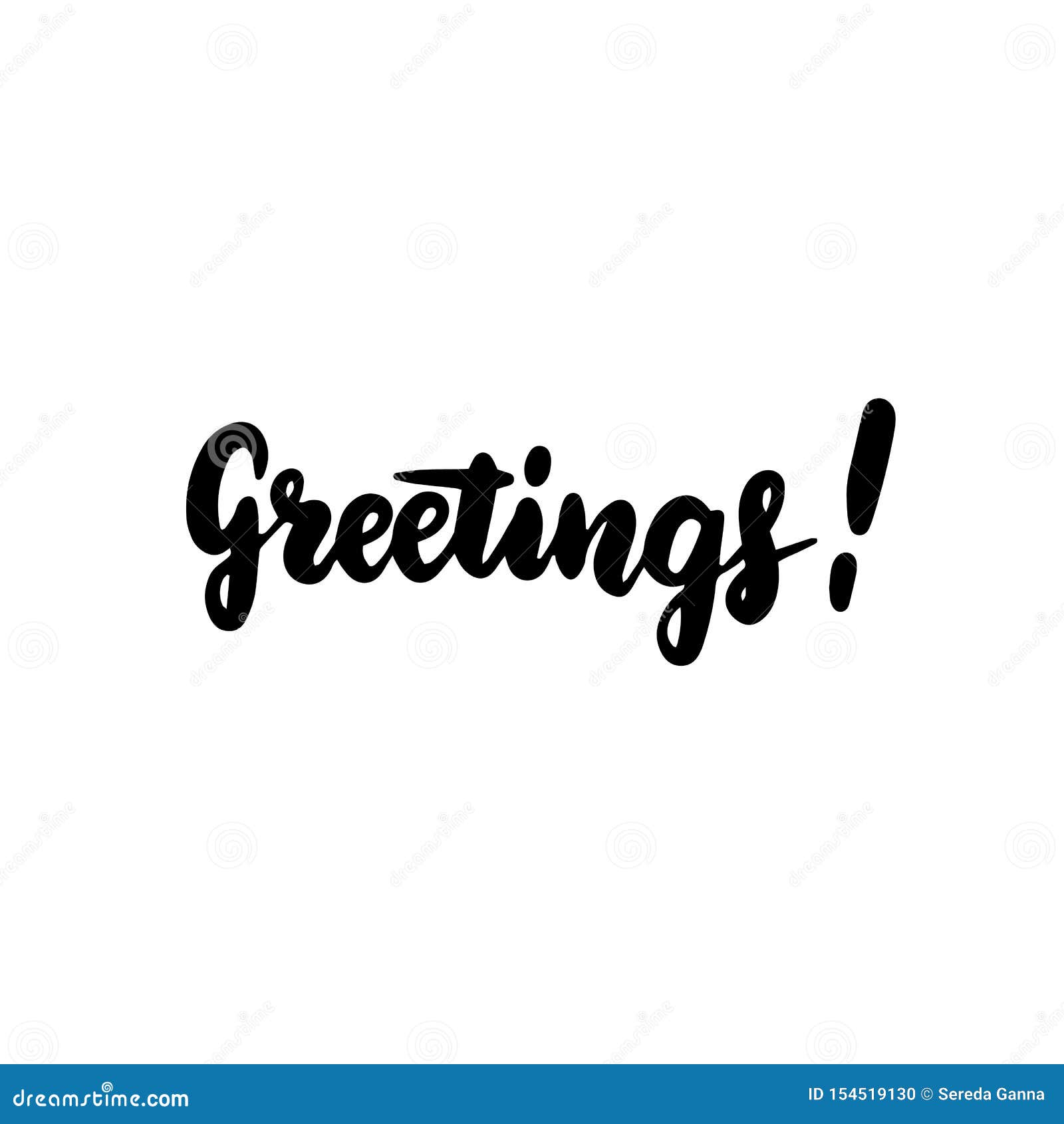 Greetings Handwritten Lettering Stock Vector - Illustration of ...