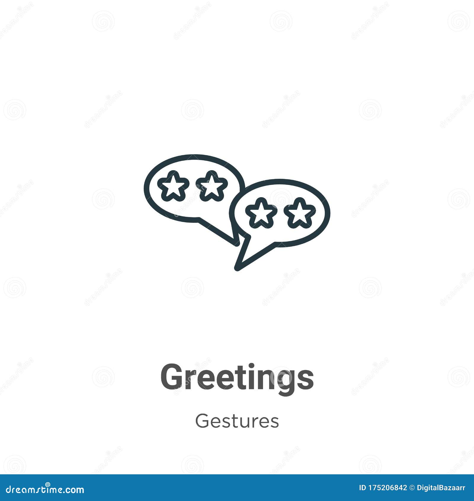 Greetings Outline Vector Icon. Thin Line Black Greetings Icon, Flat ...
