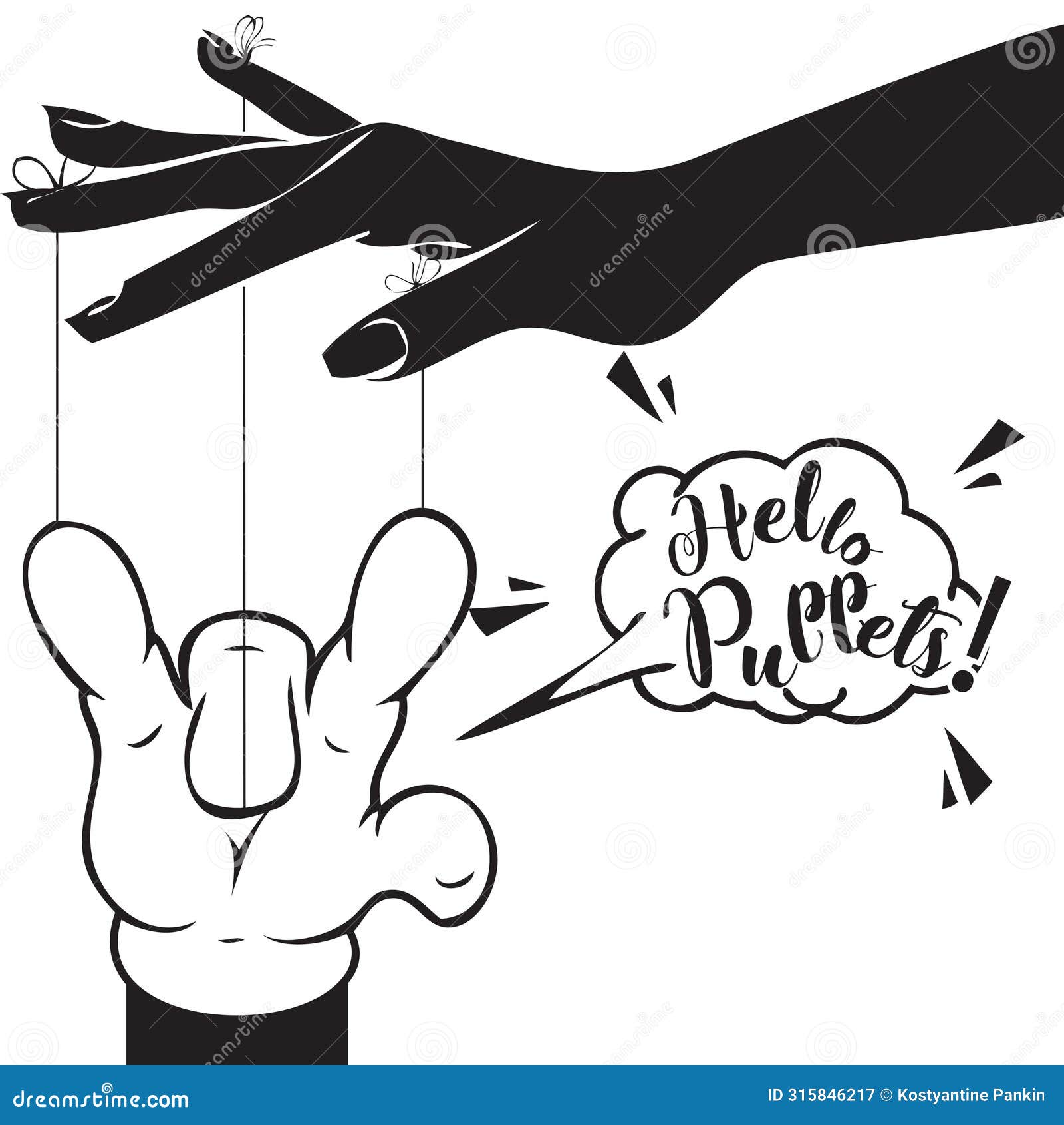 Greetings from the Puppeteer Stock Vector - Illustration of vector ...