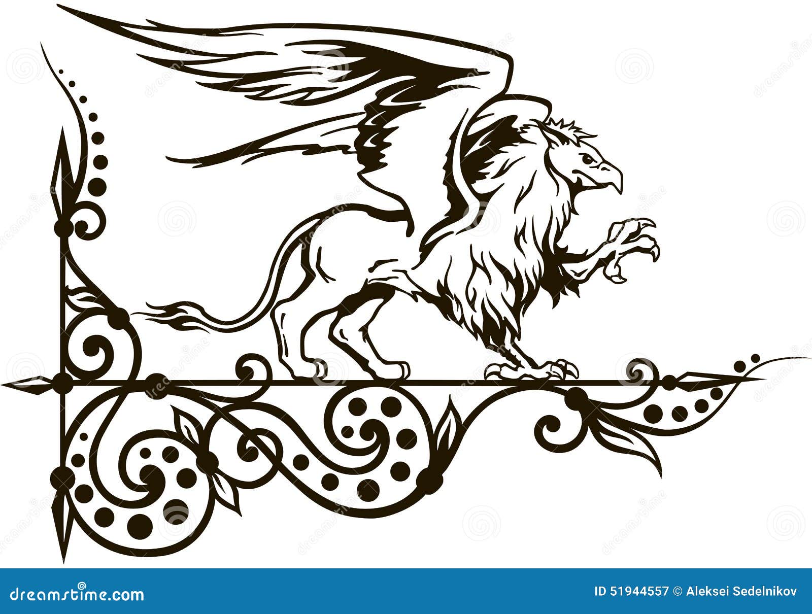 Greif Eine Mythische Tiervektorillustration Vektor Abbildung ...