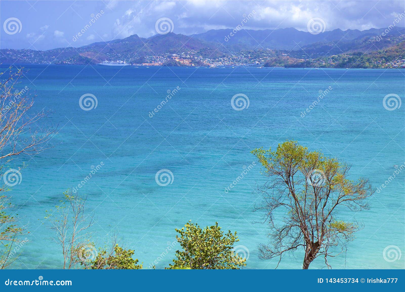 Grenada and Caribbean sea stock photo. Image of water - 143453734