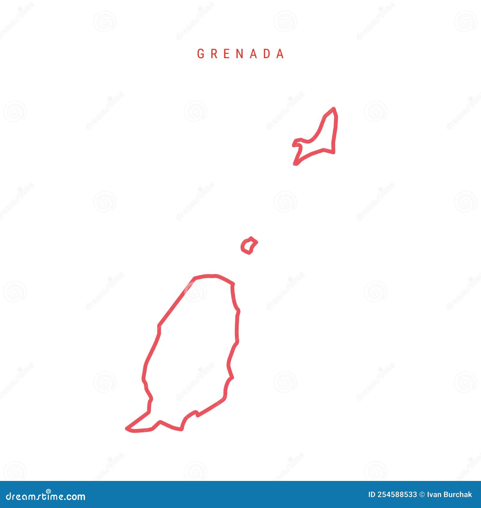 Grenada Editable Outline Map Coloso