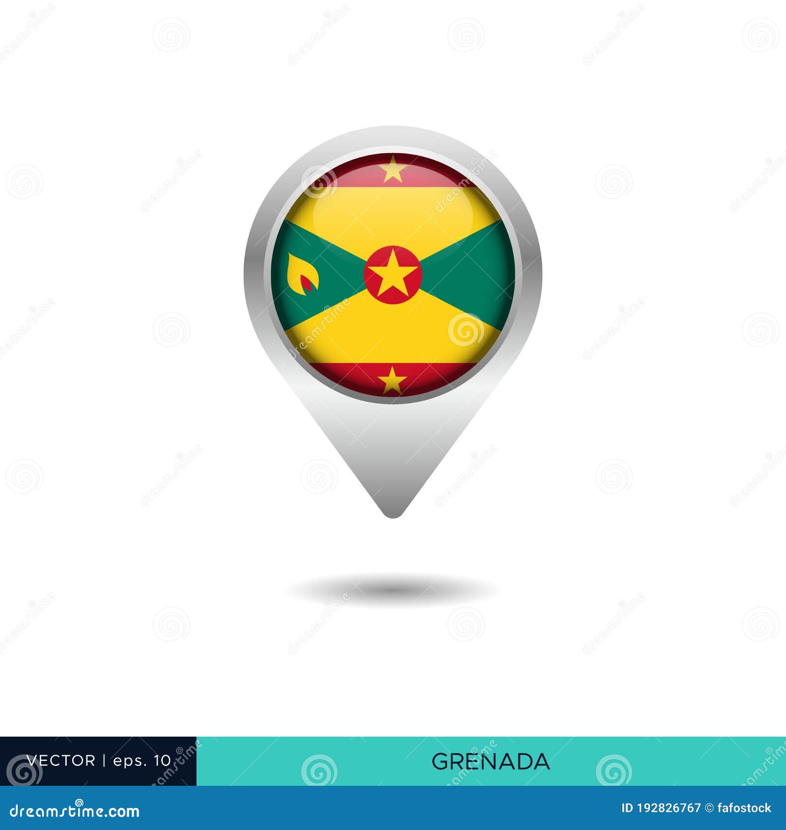 Grenada Flag Map Pin Vector Design Template. Stock Vector ...