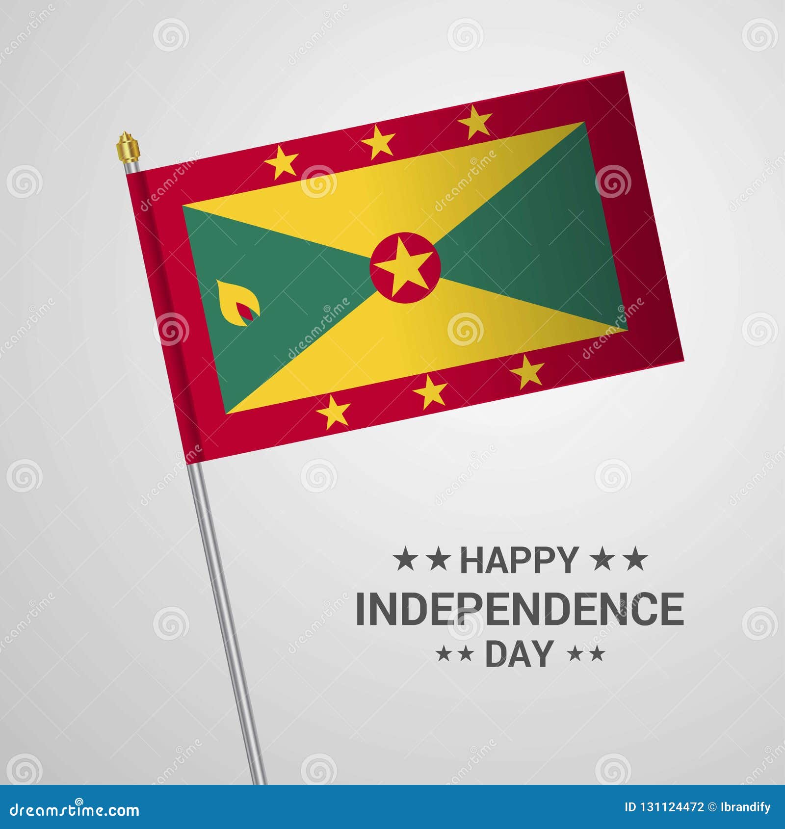Grenada Independence Day Typographic Design with Flag Vector Stock ...