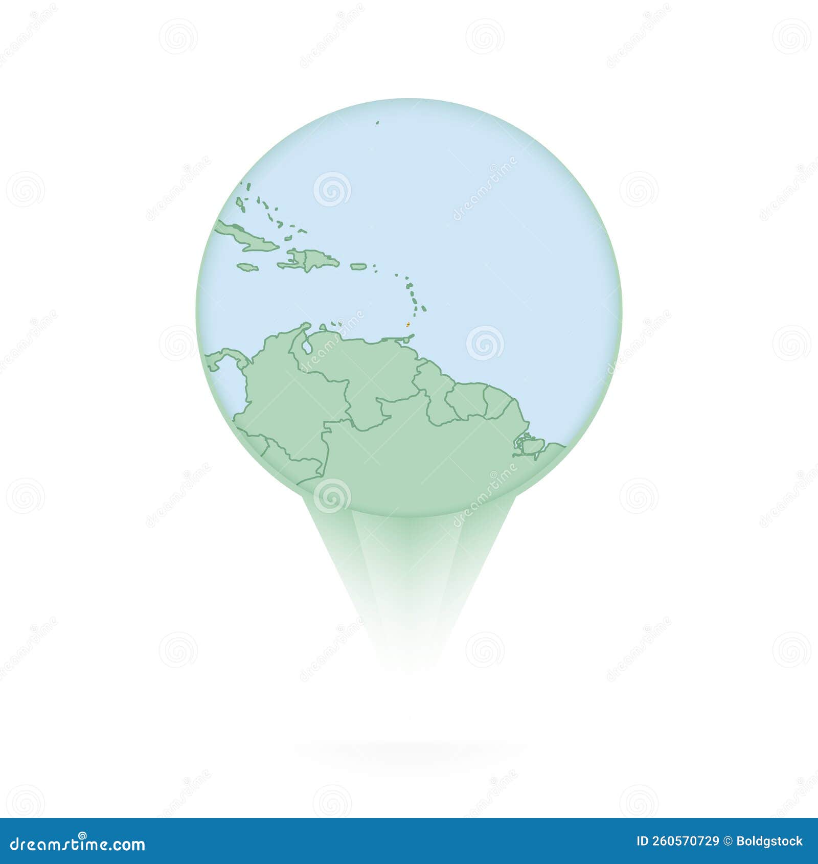 Grenada Map, Stylish Location Icon with Grenada Map and Flag Stock ...