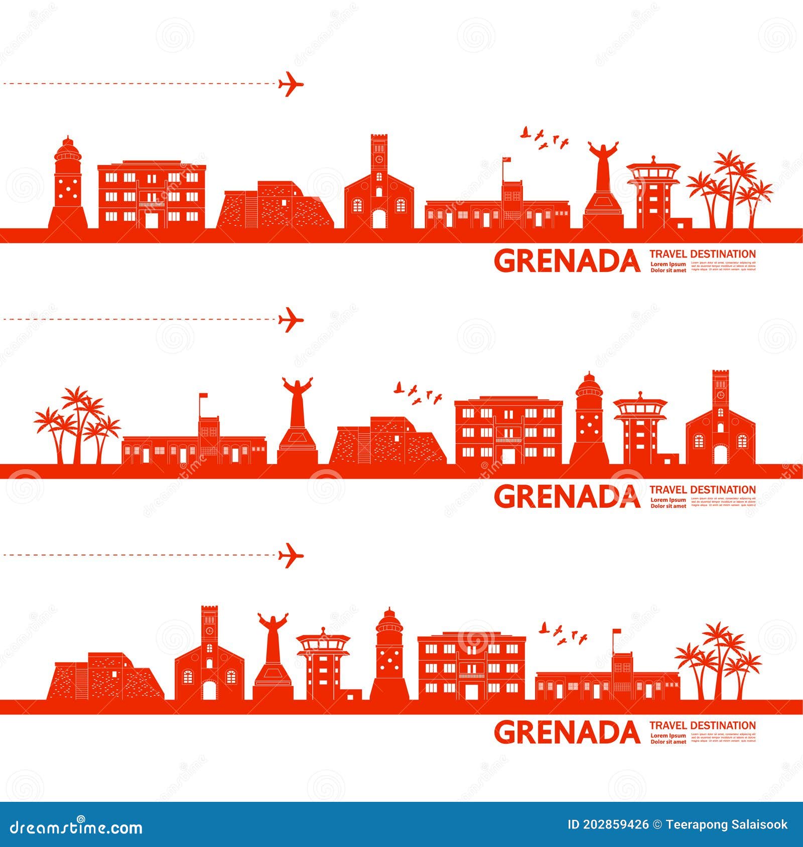 Grenada Travel Destination Vector Illustration Stock Vector ...