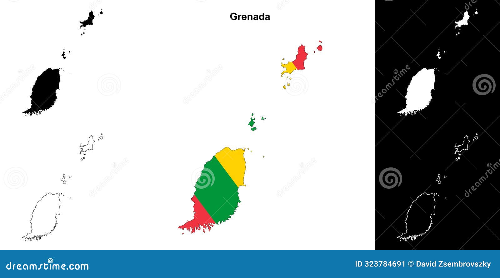 Grenada outline map stock illustration. Illustration of template ...