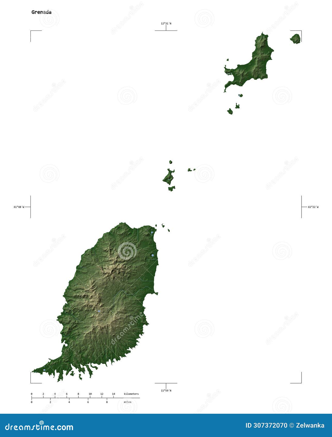 Grenada Shape on White. Pale Stock Illustration - Illustration of ...