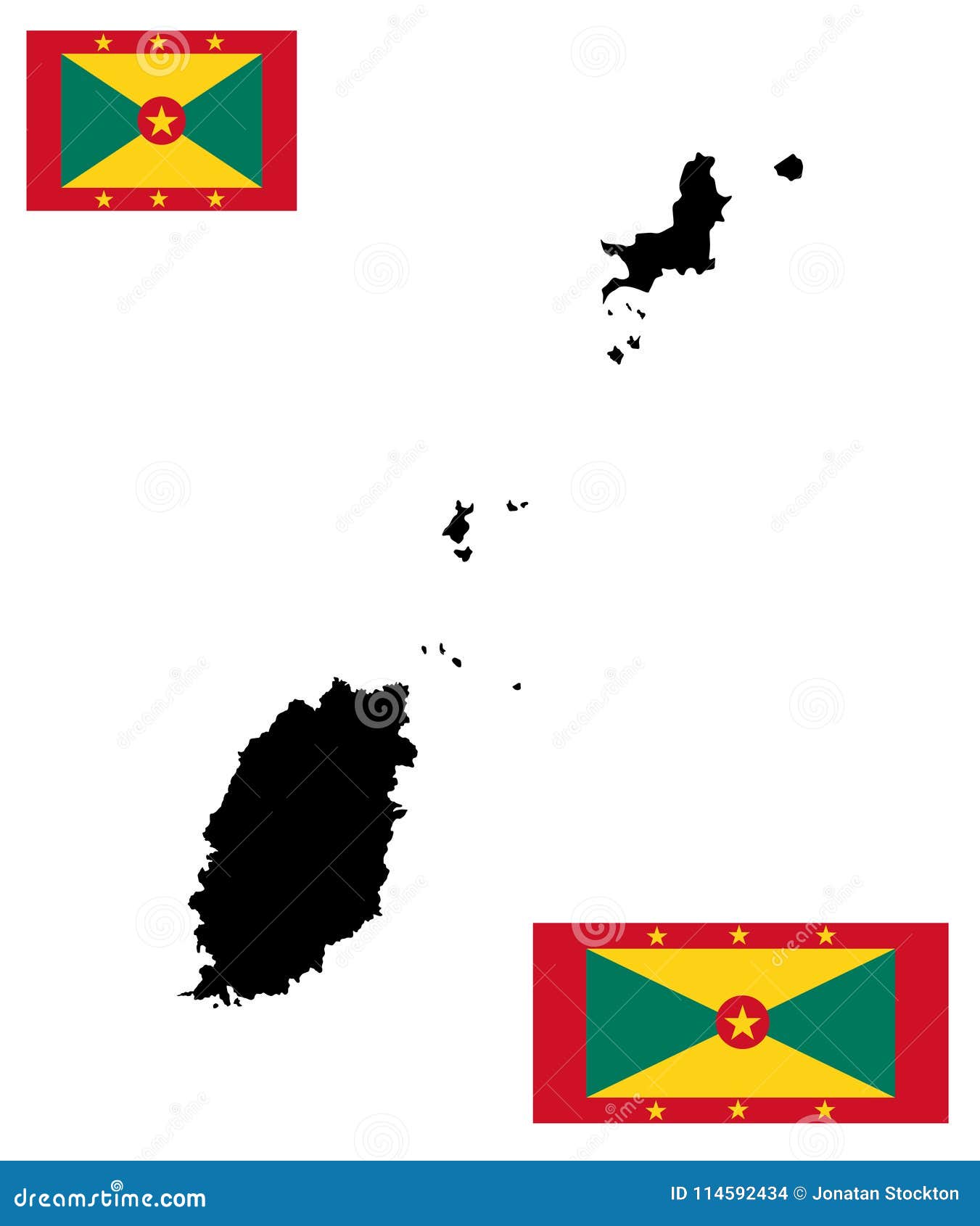 Grenada Vector Country Map Silhouette | CartoonDealer.com #245264032