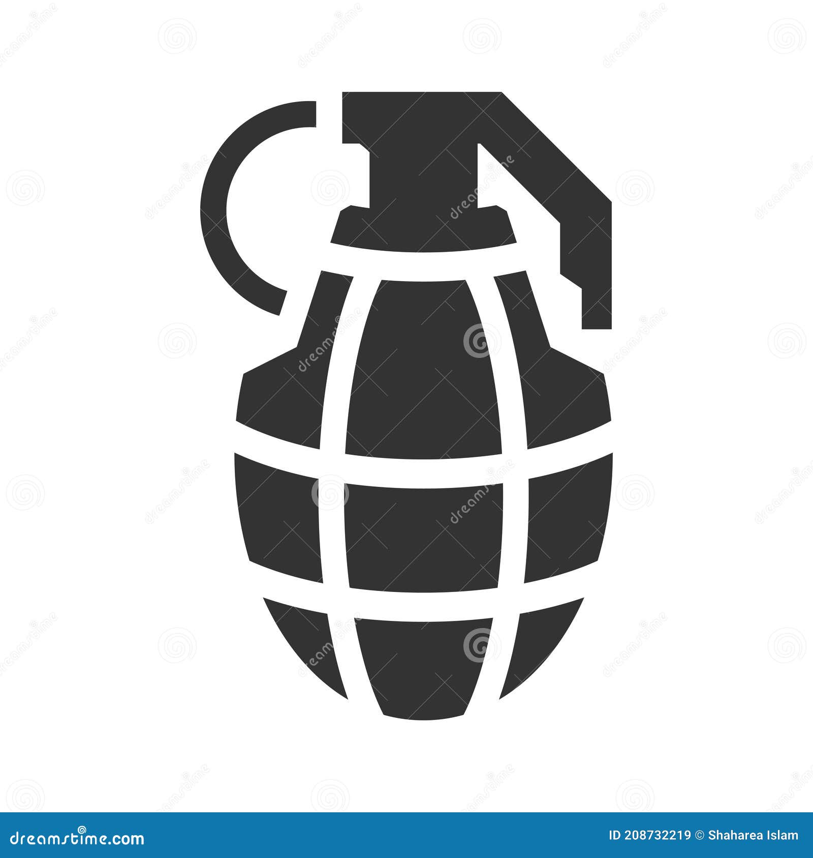 Grenade bomb icon stock vector. Illustration of explosive - 208732219