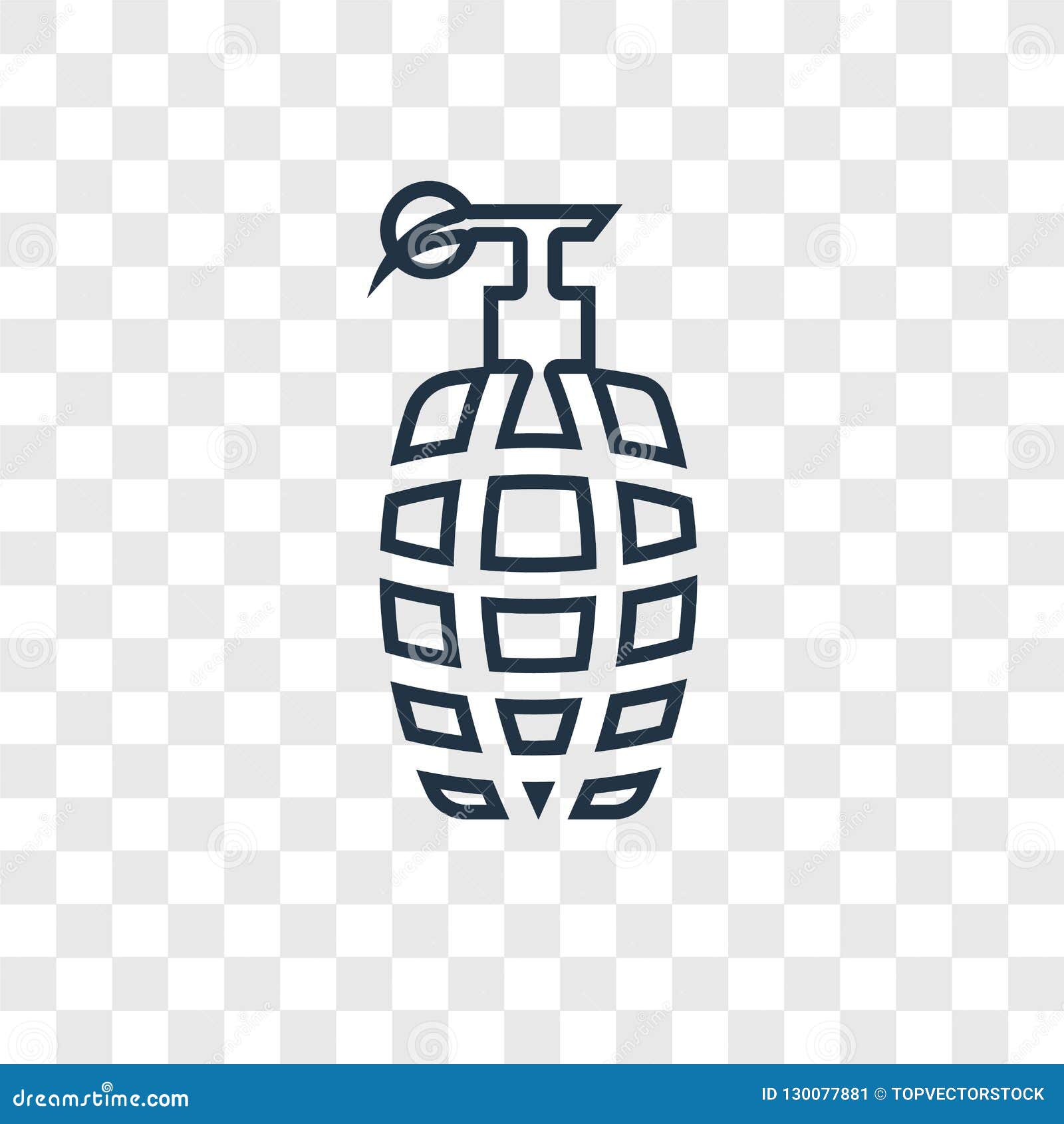 Grenade Concept Vector Linear Icon Isolated on Transparent Background ...