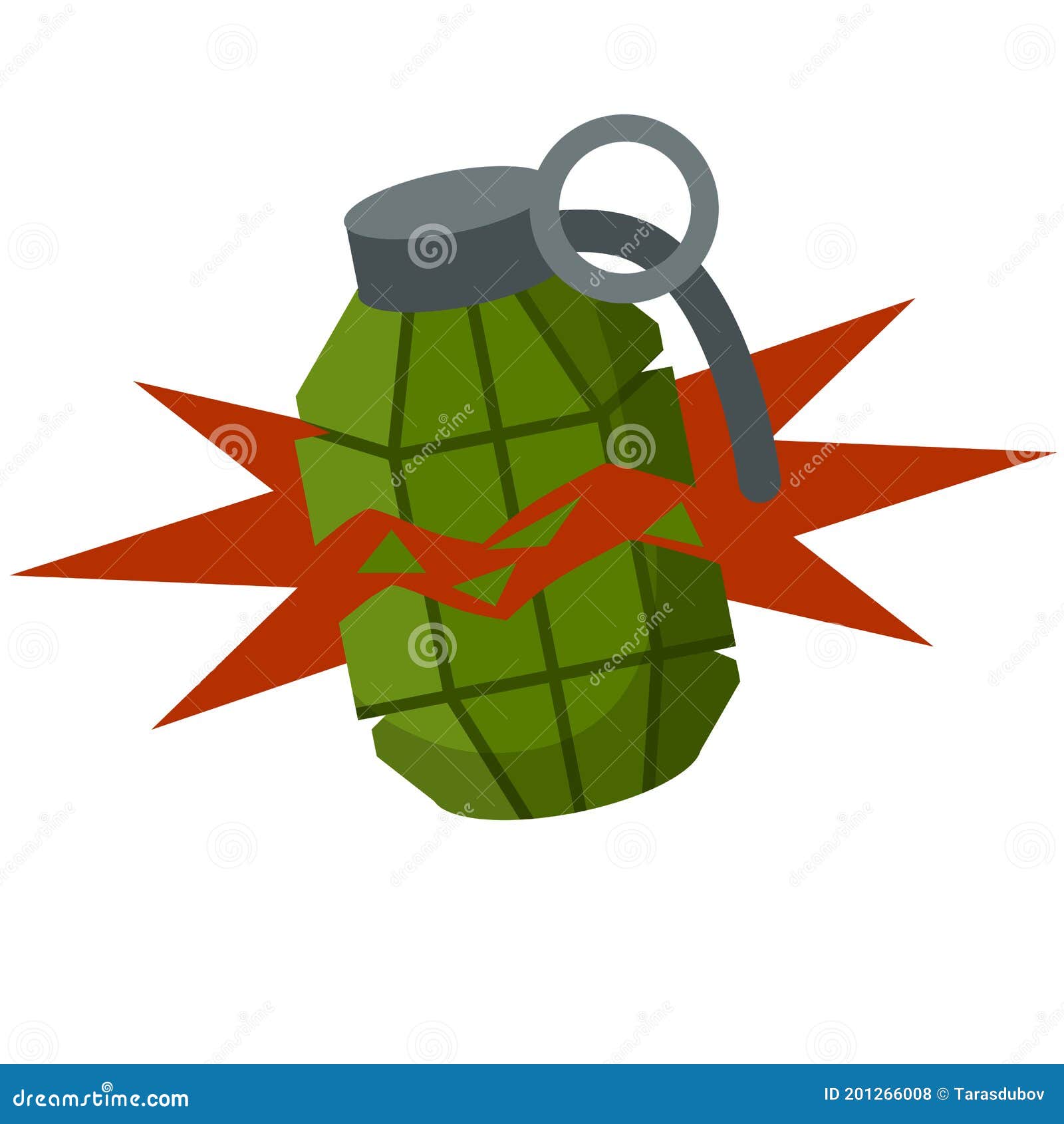 Grenade Explosion. Vector Green Bomb. Weapons and Bombshell. Stock ...