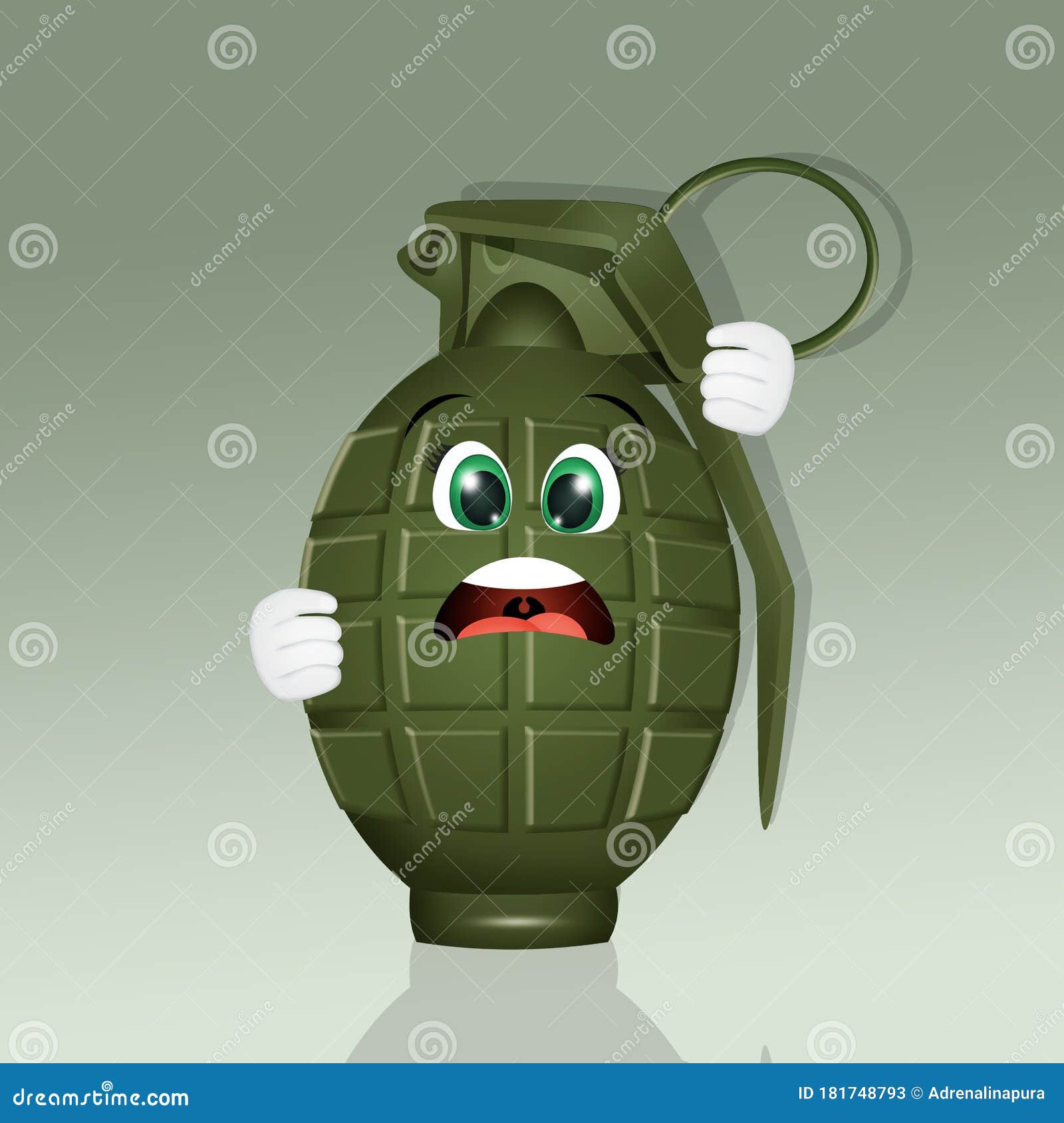 Grenade with funny face stock illustration. Illustration of weapon ...