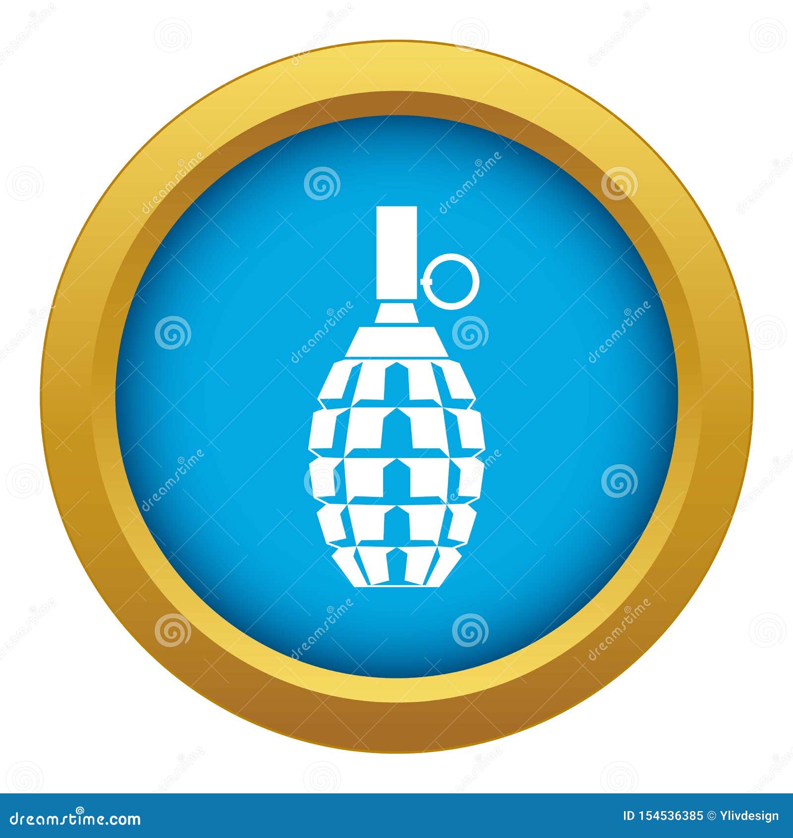 Grenade Icon Blue Vector Isolated Stock Vector - Illustration of flame ...