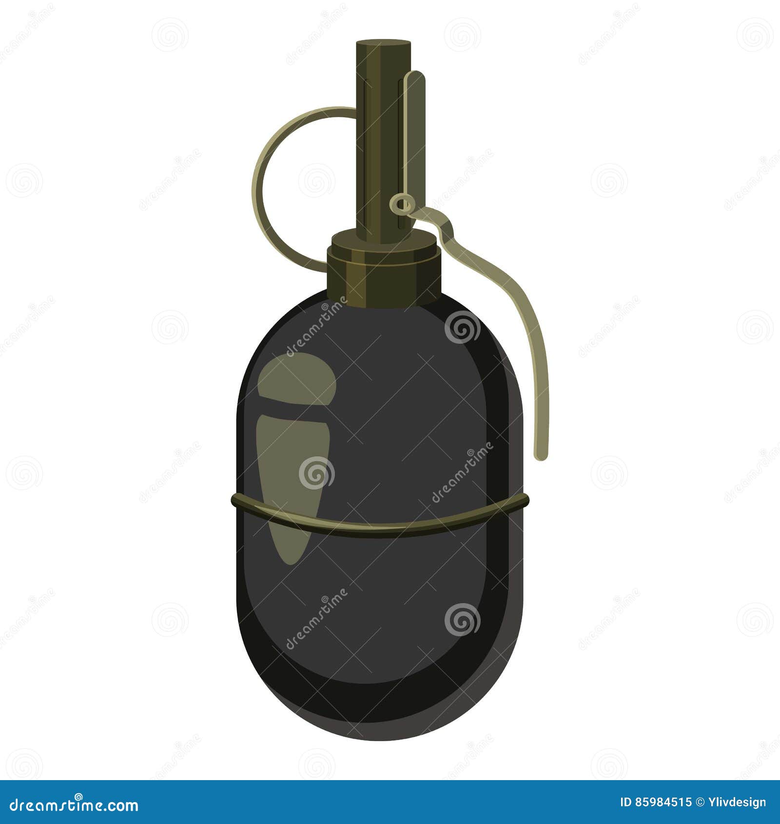 Grenade Icon, Cartoon Style Stock Vector - Illustration of danger, fire ...