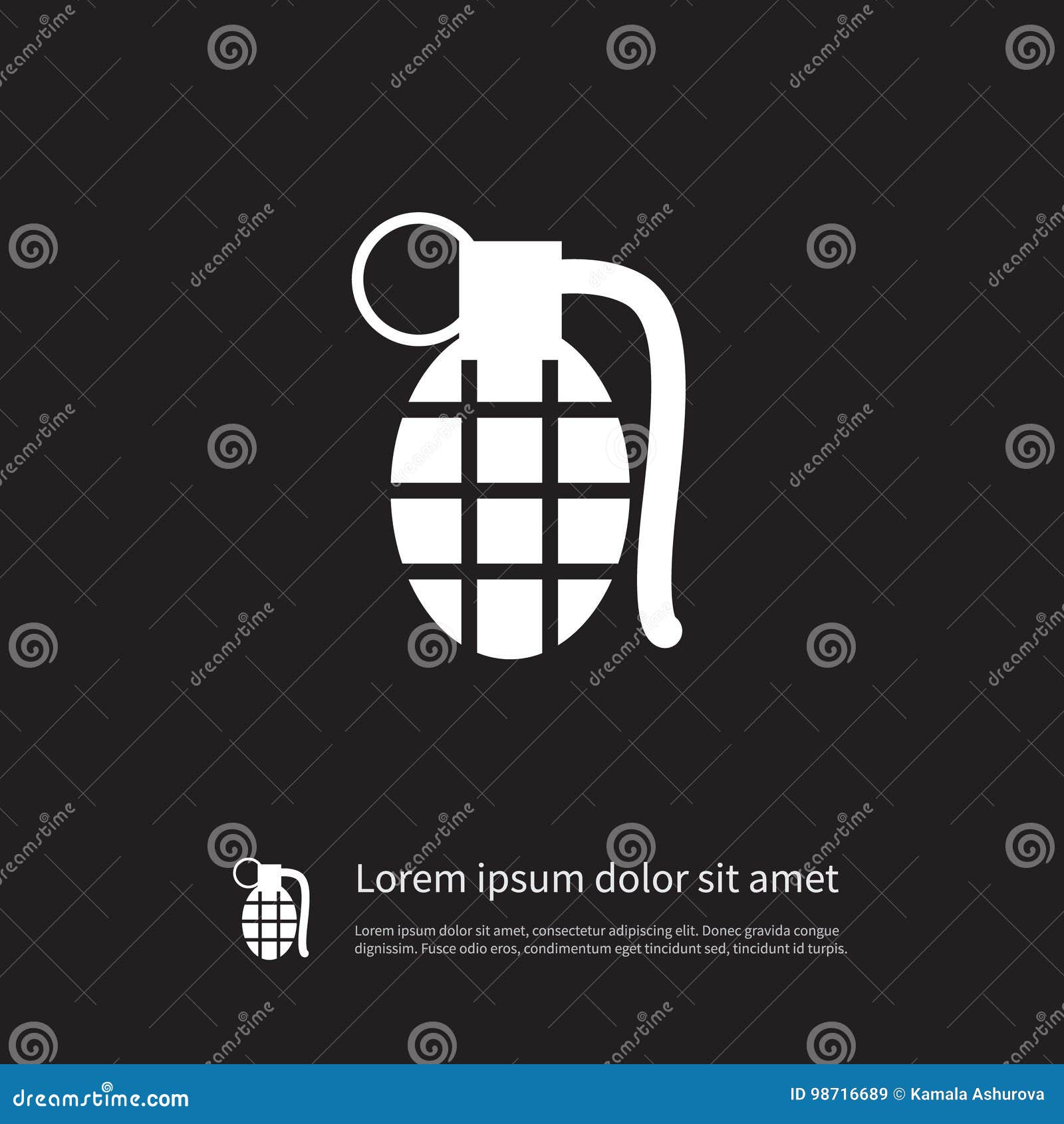 Grenade Icon. Dynamite Vector Element Can Be Used for Grenade ...